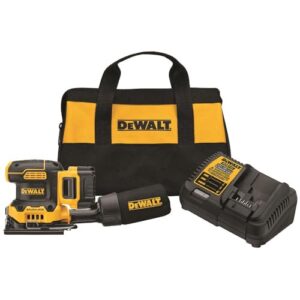 dewalt 20v max* xr palm sander, sheet, variable speed, 5-ah battery, 1/4-inch (dcw200p1)