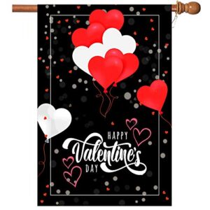 flagmax valentine flag, double sided valentine's day flag red love valentine garden flag 28 x 40 inch valentine house flags for valentine's day decoration