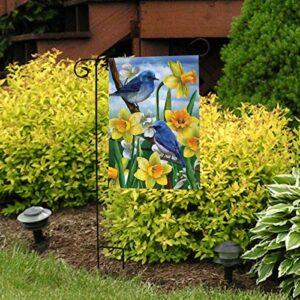 Bluebirds And Daffodils Spring Garden Flag Floral 12.5" x 18" Briarwood Lane