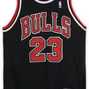 Michael Jordan Chicago Bulls Autographed Black Jersey - Upper Deck - Autographed NBA Jerseys