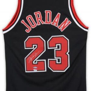 Michael Jordan Chicago Bulls Autographed Black Jersey - Upper Deck - Autographed NBA Jerseys