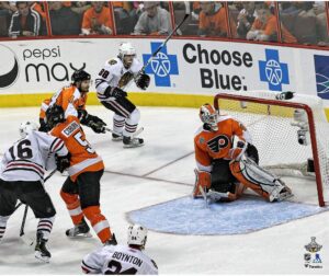 patrick kane chicago blackhawks unsigned 2010 stanley cup champions game-winning goal photograph - original nhl art and prints