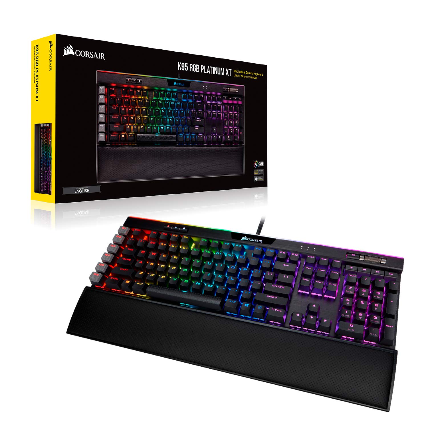 Corsair K95 RGB Platinum XT Mechanical Wired Gaming Keyboard, Backlit RGB LED, Cherry MX RGB Blue, Black