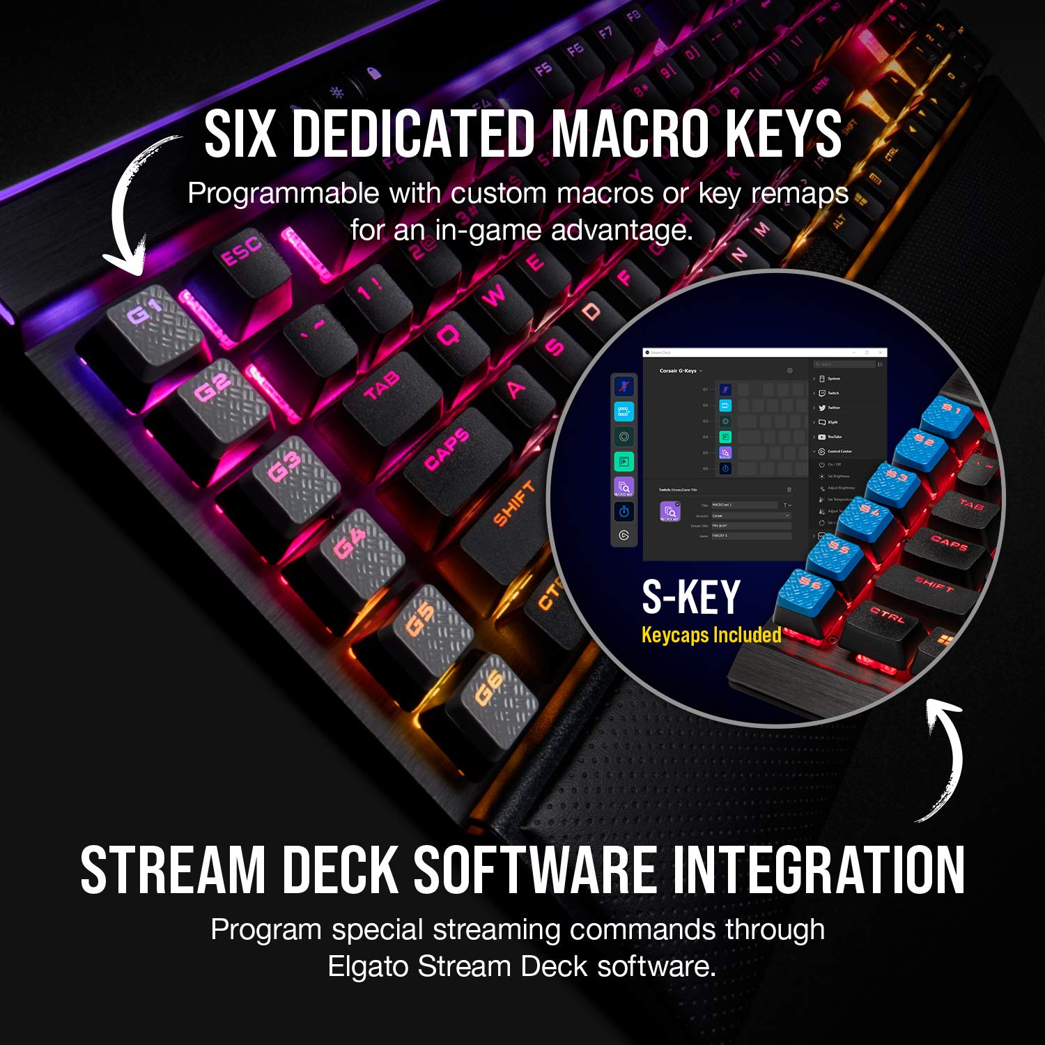 Corsair K95 RGB Platinum XT Mechanical Wired Gaming Keyboard, Backlit RGB LED, Cherry MX RGB Blue, Black