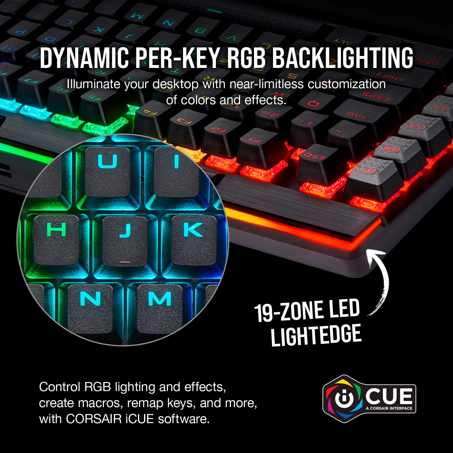 Corsair K95 RGB Platinum XT Mechanical Wired Gaming Keyboard, Backlit RGB LED, Cherry MX RGB Blue, Black