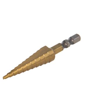 Utoolmart Step Drill Bit HSS 3mm to 13mm 11 Sizes Titanium Coated Straight Flutes Hex Shank for Metal Wood Plastic