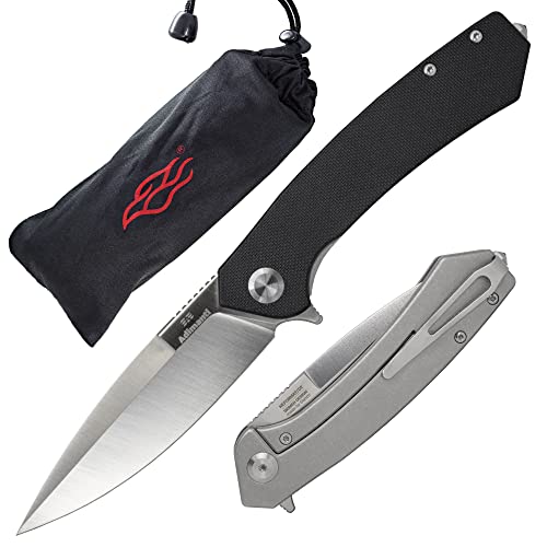 Firebird GANZO Adimanti Skimen Pocket Folding Knife G10 Handle with Clip and Glass Breaker D2 Steel Blade Hunting Fishing Camping Outdoor EDC Knife (Black)