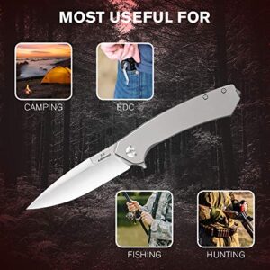 Firebird GANZO Adimanti Skimen Pocket Folding Knife G10 Handle with Clip and Glass Breaker D2 Steel Blade Hunting Fishing Camping Outdoor EDC Knife (Black)