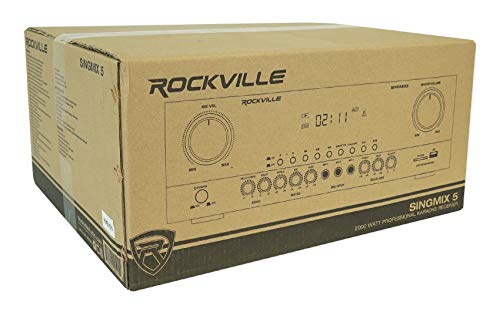 Rockville SINGMIX 5 2000w Bluetooth DJ/Pro/Karaoke/Home Amplifier Mixer Receiver