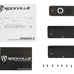 Rockville SINGMIX 5 2000w Bluetooth DJ/Pro/Karaoke/Home Amplifier Mixer Receiver