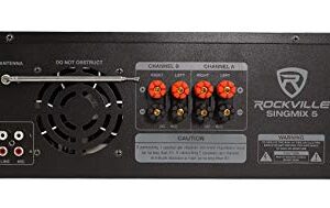 Rockville SINGMIX 5 2000w Bluetooth DJ/Pro/Karaoke/Home Amplifier Mixer Receiver