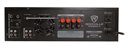 Rockville SINGMIX 5 2000w Bluetooth DJ/Pro/Karaoke/Home Amplifier Mixer Receiver