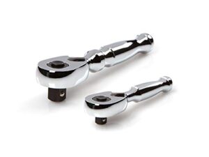 tekton 1/4, 3/8 inch drive stubby quick-release ratchet set (2-piece) | srh91105