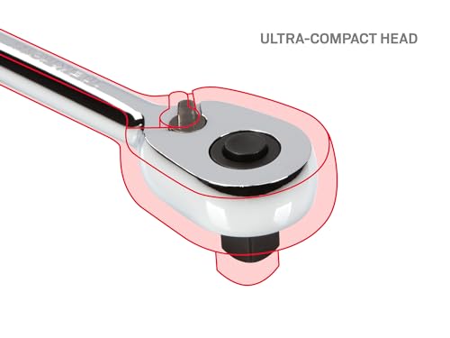 TEKTON 1/4, 3/8 Inch Drive Stubby Quick-Release Ratchet Set (2-Piece) | SRH91105