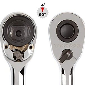 TEKTON 1/4, 3/8 Inch Drive Stubby Quick-Release Ratchet Set (2-Piece) | SRH91105