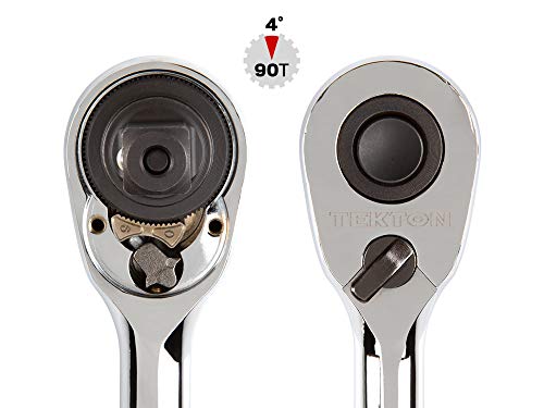 TEKTON 1/4, 3/8 Inch Drive Stubby Quick-Release Ratchet Set (2-Piece) | SRH91105