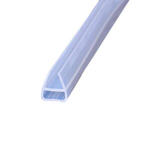 cozylkx u type glass door seal strip for 1/2 inch glass, frameless sliding doors windows shower doors sweep anti-collision, length 118"