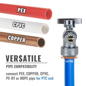 Angle Stop Valve, 12-Pack SUNGATOR Angle Water Shut Off Valve 1/2 x 3/8 Inch Compression, Toilet Water Valve, 1/4 Turn, No Lead Brass Push to Connect Plumbing Fitting, Pushfit, PEX Pipe, Copper, CPVC