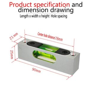 Metal high precision strip type adjustable level small level ruler rectangular horizontal bubble (green magnetic)