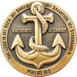 Anchored in Christ, The Lord is My Rock, I Know The Plans I Have for You, Antique Gold Plated Challenge Coin, Jeremiah 29:11 Graduation Gift