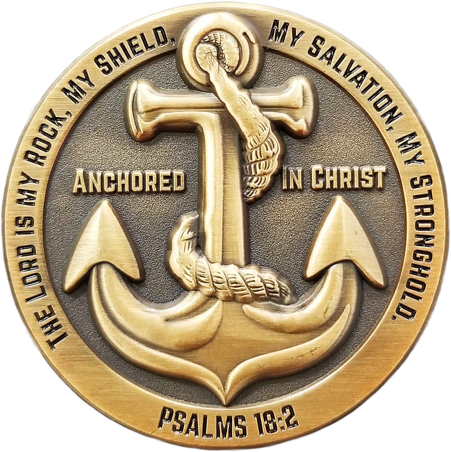 Anchored in Christ, The Lord is My Rock, I Know The Plans I Have for You, Antique Gold Plated Challenge Coin, Jeremiah 29:11 Graduation Gift