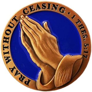 The Lord's Prayer and Pray Without Ceasing, Antique Gold-Color Plated Challenge Coin, Our Father Who Art in Heaven Matthew 6:9-13 Gift