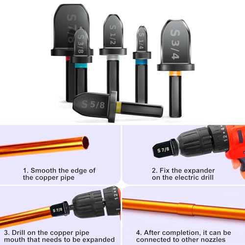 SPIN F5000 5-Piece Drill Bit Flaring Set 1/4, 3/8, 1/2, 5/8, 3/4-Inch