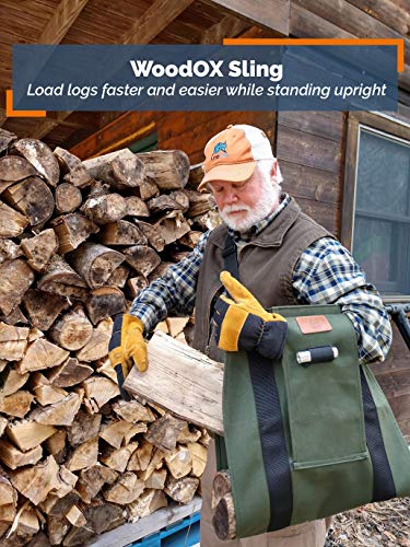 LogOX Fireside Bundle, WoodOX Sling Ergonomic Firewood Carrier & Hearth Bin Firewood Rack, Bundle Pack