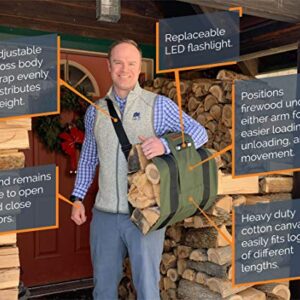 LogOX Fireside Bundle, WoodOX Sling Ergonomic Firewood Carrier & Hearth Bin Firewood Rack, Bundle Pack