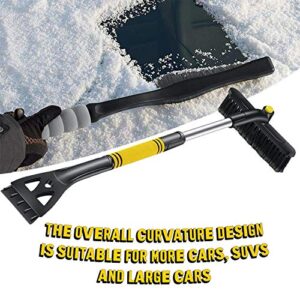 ijoltz Car Snow Brush, 31" Extendable Ice Scraper & Snow Brush - Detachable Snow Removal Broom with Foam Grip Auto Windshield Snow Brush for Small Car Truck SUV + Ice Scraper