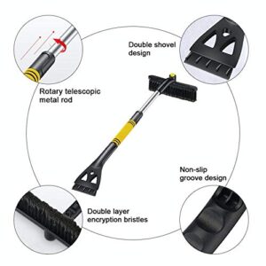 ijoltz Car Snow Brush, 31" Extendable Ice Scraper & Snow Brush - Detachable Snow Removal Broom with Foam Grip Auto Windshield Snow Brush for Small Car Truck SUV + Ice Scraper