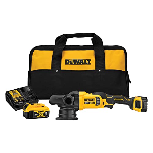 DEWALT 20V MAX* XR Cordless Polisher Kit, Variable-Speed, Random Orbit, 5-Inch (DCM848P2)