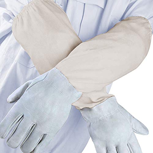 Beekeeping Suit Apiarist Beekeeping Jacket with Sheepskin Gloves & Ventilated Fencing Veil Hood Professional Beekeeper Suit Outfit Total Protection for Backyard Professional and Beginner Beekeepers-XL