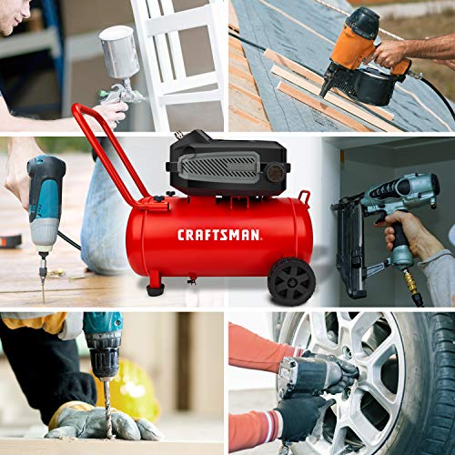 Craftsman Air Compressor, 10 Gallon 1.8 HP Max 175 PSI Pressure, Powerful and Portable Oil Free Compressor, Maintenance Free, for Home, Garage, Workshop, Model: CMXECXA0201041