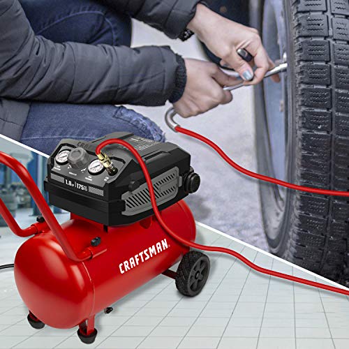 Craftsman Air Compressor, 10 Gallon 1.8 HP Max 175 PSI Pressure, Powerful and Portable Oil Free Compressor, Maintenance Free, for Home, Garage, Workshop, Model: CMXECXA0201041