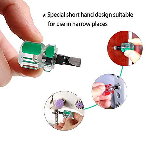 Buspoll Sewing Machine Screwdriver Ultra Short Screwdriver Tool - One Flat Head and One Phillips Screwdriver for Sewing Projects