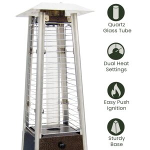 Hanover 34-In. Mini Pyramid Tabletop Propane Patio Heater, Hammered Bronze