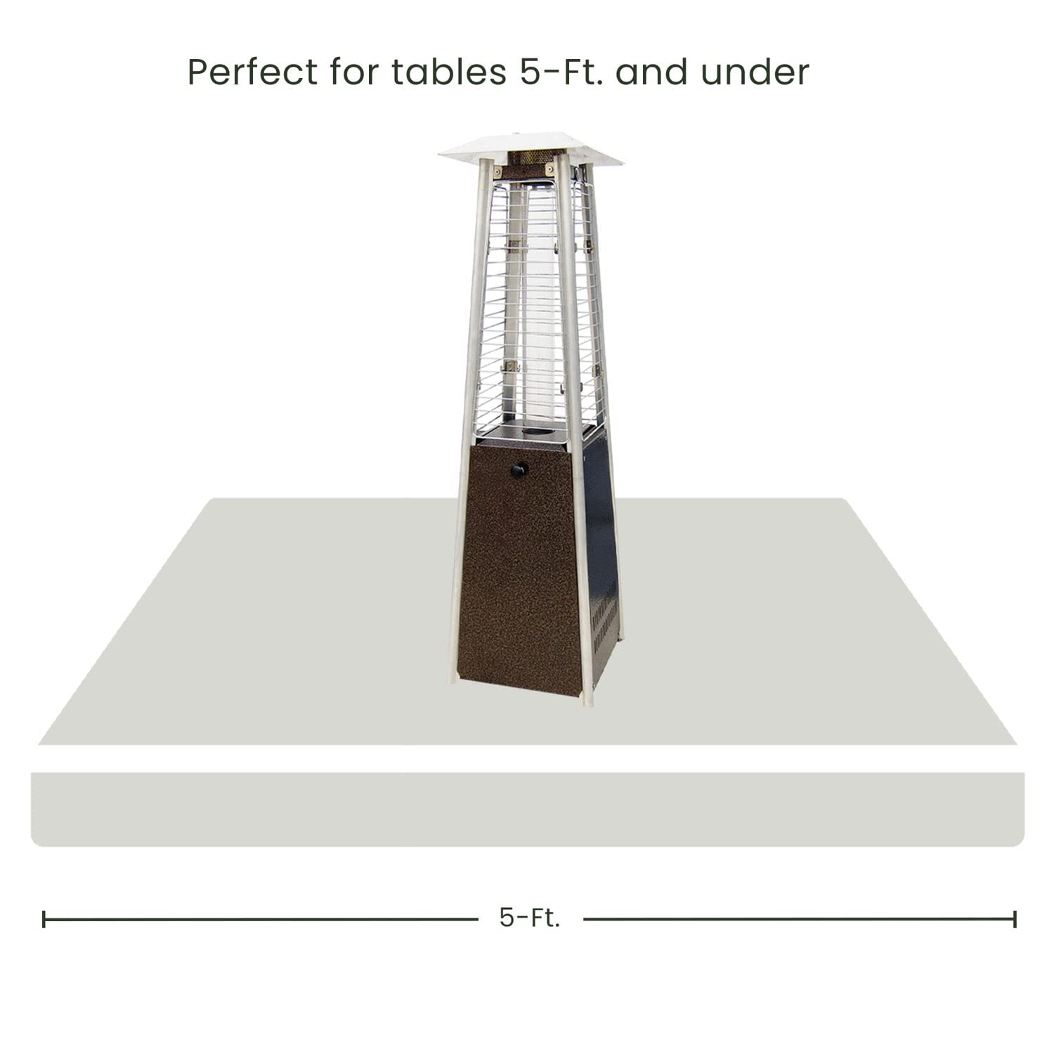 Hanover 34-In. Mini Pyramid Tabletop Propane Patio Heater, Hammered Bronze