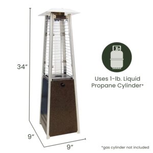 Hanover 34-In. Mini Pyramid Tabletop Propane Patio Heater, Hammered Bronze