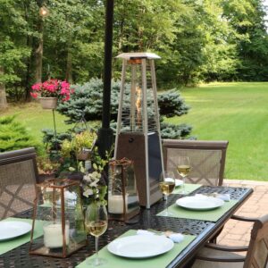 Hanover 34-In. Mini Pyramid Tabletop Propane Patio Heater, Hammered Bronze