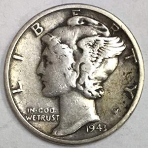 1943 D Mercury Dime 90% Silver 10c Fine