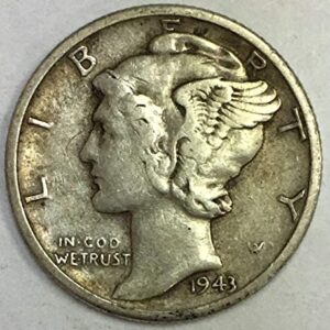 1943 D Mercury Dime 90% Silver 10c Fine