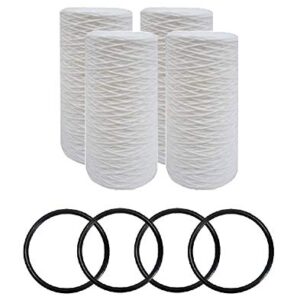 Compatible for Pelican PC40 Water Replacement 10" x 4.5" Sediment Filter & O-Ring - Pack of 4 by IPW Industries Inc.