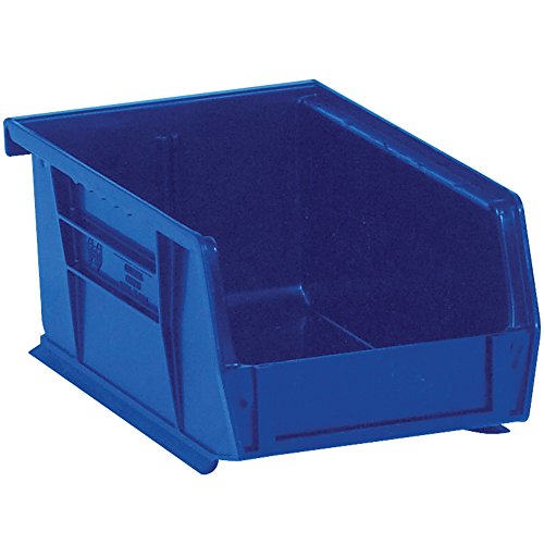 Great Box Supply Plastic Stack & Hang Bin Boxes, 9 1/4" x 6" x 5", Blue, 12/Case