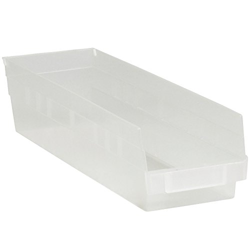 Great Box Supply Plastic Shelf Bins, 17 7/8" x 4 1/8" x 4", Clear, 20/Case