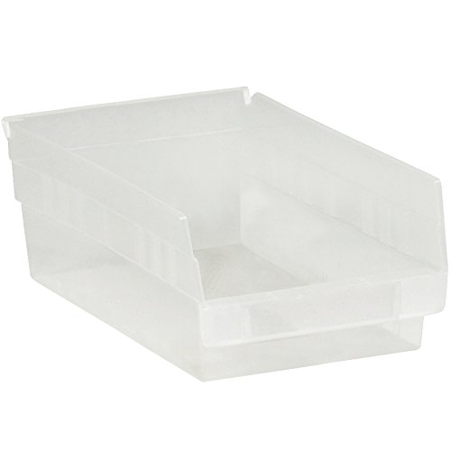 Plastic Shelf Bins, 11 5/8" x 8 3/8" x 4", Clear, 20/Case