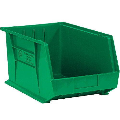 Plastic Stack & Hang Bin Boxes, 5 3/8" x 4 1/8" x 3", Green, 24/Case