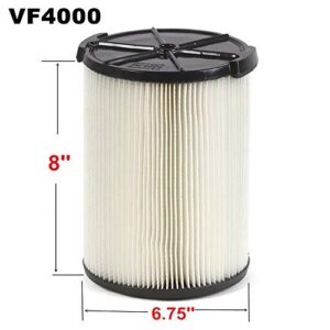 VF4000 Standard Filter for Wet/Dry Vacs Ridgide Vacs 5 Gallons and Larger Vacuum Cleaner, Replacement Vf4000 Filter -Pack of 1 PCS-NEW!