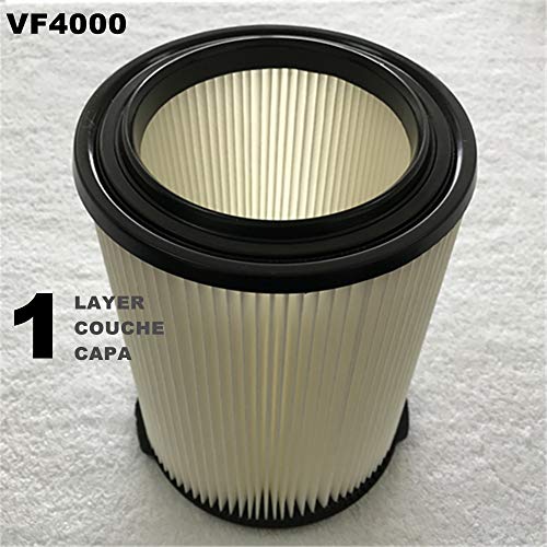 VF4000 Standard Filter for Wet/Dry Vacs Ridgide Vacs 5 Gallons and Larger Vacuum Cleaner, Replacement Vf4000 Filter -Pack of 1 PCS-NEW!