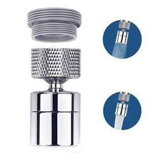 kwode faucet aerator sprayer kitchen sink 360-degree swivel dual-modes faucet head attachment female thread with male thread adapter